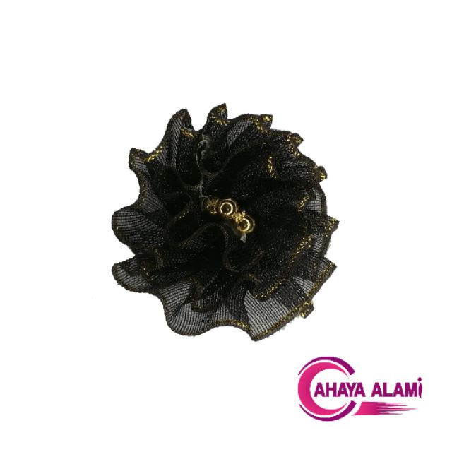 🇲🇾 Bunga Ribbon Hitam Gold ~ Golden Black Ribbon Cute Flower 🌹Bunga ...