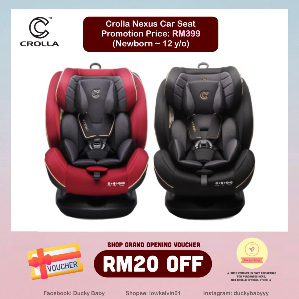 Crolla Nexus Baby Carseat (newborn to 12 years old) | Shopee Malaysia