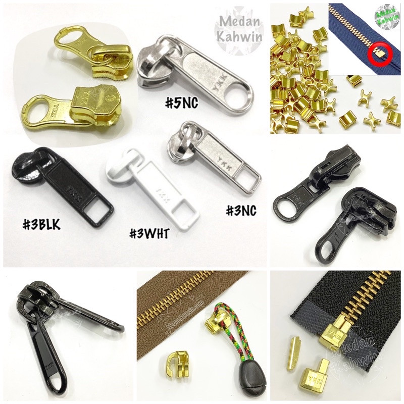 #BJ2020 Kepala Zip Nylon YKK #3, #5, #8, #10 dan Aksesori YKK Nylon ...