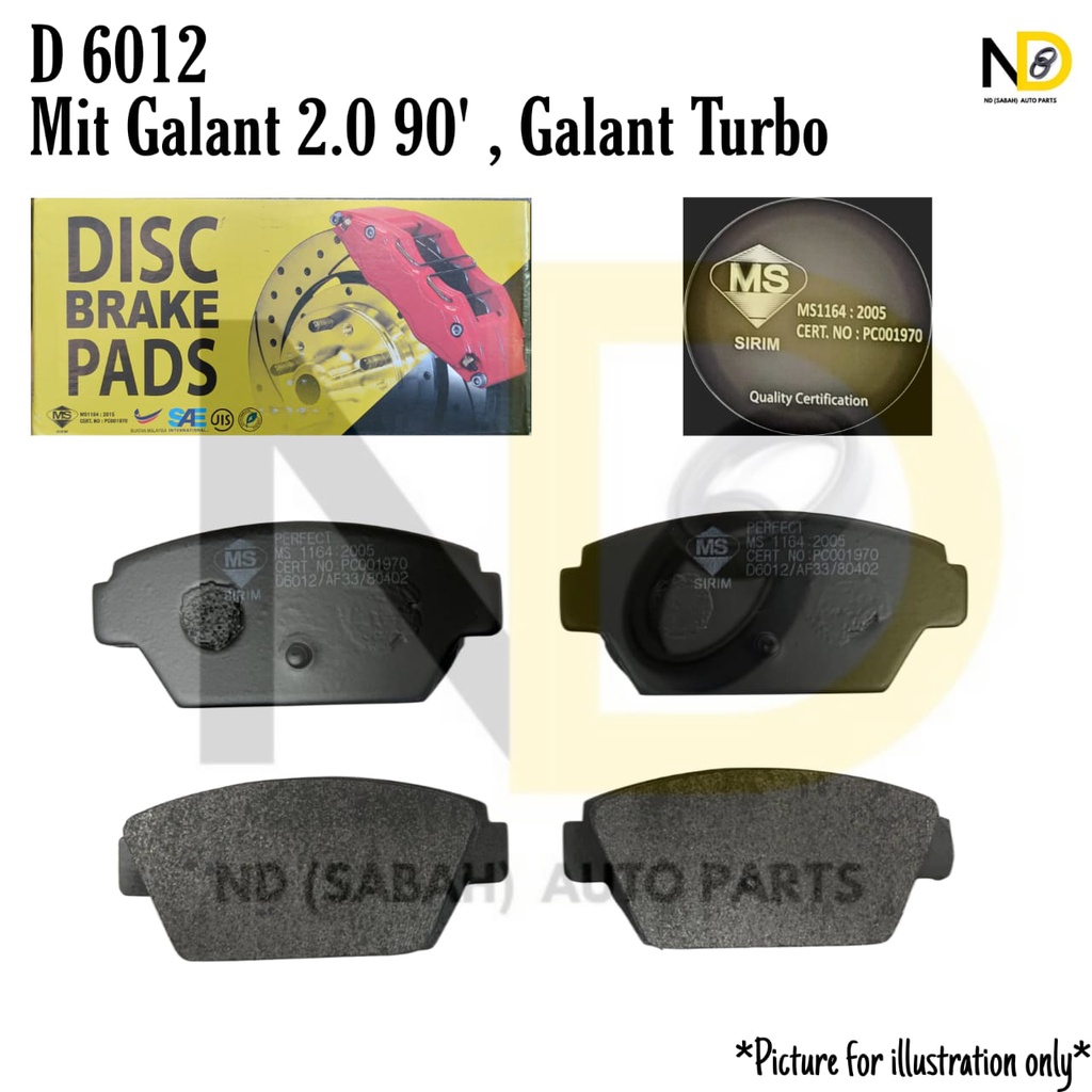 MITSUBISHI GALANT 2.0 (90") / GALANT TURBO D6012 REAR BRAKE PAD ...