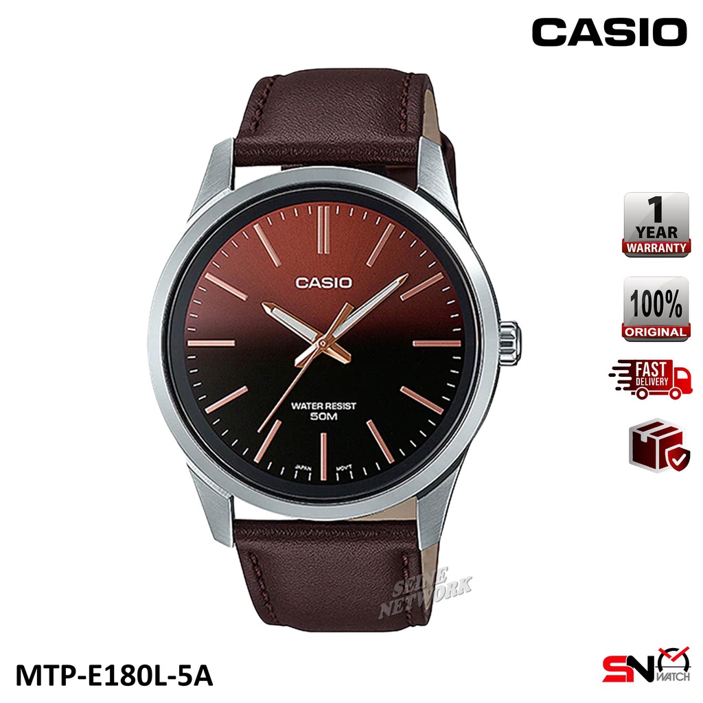 Casio MTP-E180D MTP-E180L Gradation Color Face Fashion Quartz Analog Men Watch Jam Tangan Lelaki ...