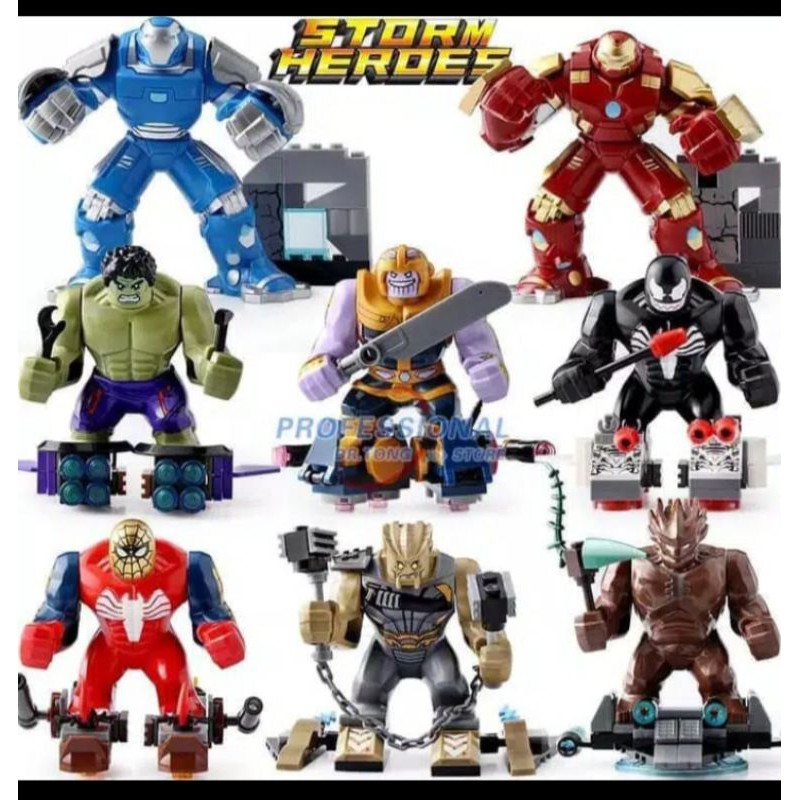 Brick Big Figure Venom/Thanos/Hulkbuster/Hulk Set of 8 | Shopee Malaysia