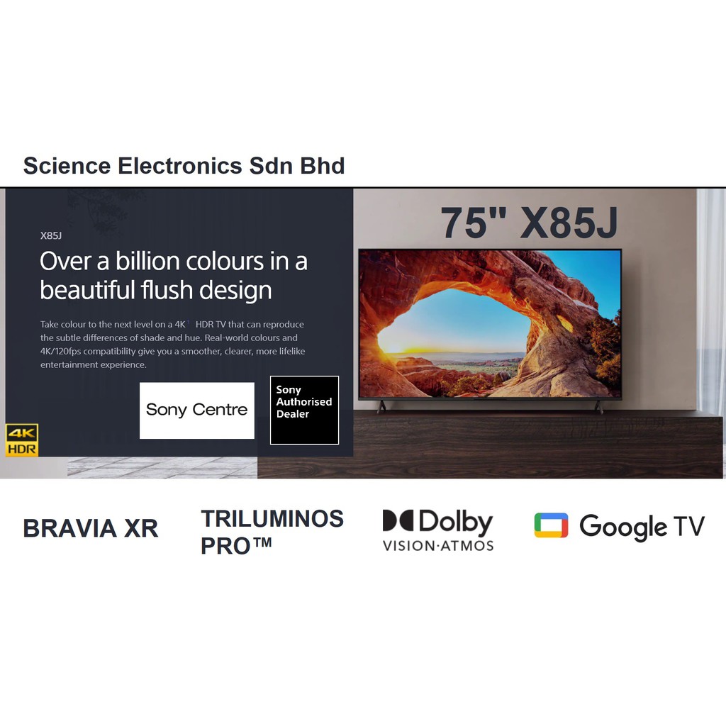 SONY X85J | 4K Ultra HD | High Dynamic Range (HDR) | Smart TV (Google TV) KD-75X85J | Shopee ...
