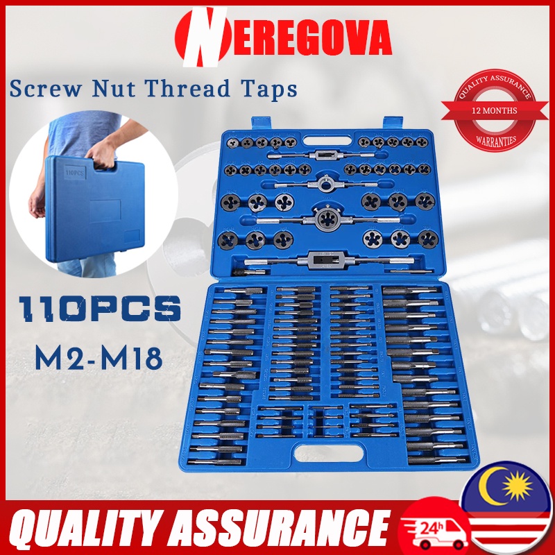 (🚚Spot Delivered in 48h)110pcs/set M2-M18 Screw Nut Thread Taps Dies ...