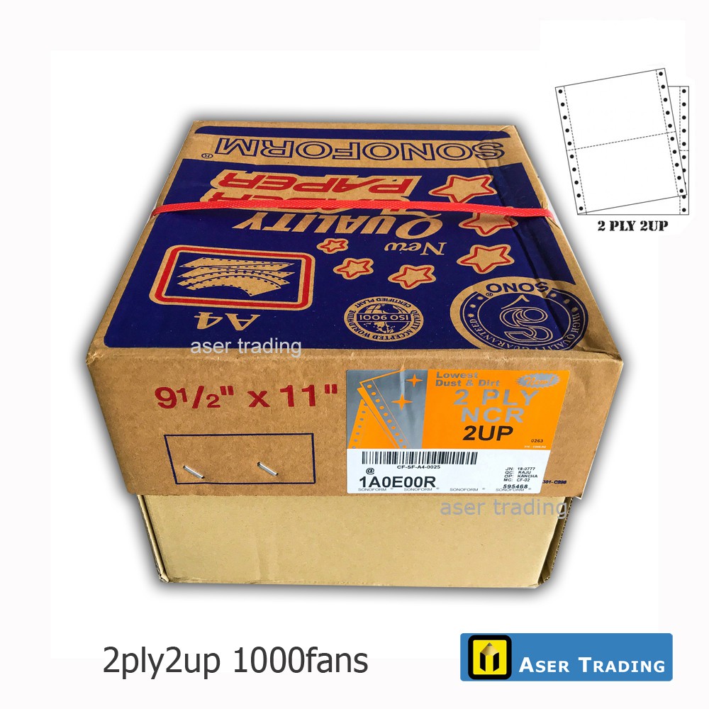 SONOFORM COMPUTER FORM - 2PLY 2UP NCR (1000FANS) | Shopee Malaysia