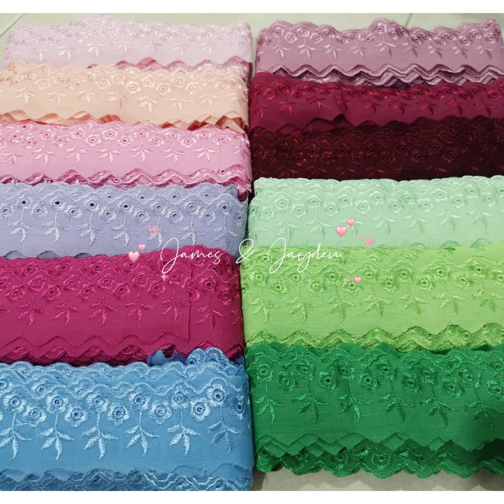 Renda / Renda Cotton / Renda Bunga Cotton / Cotton Lace 2” Inches - 1 ...