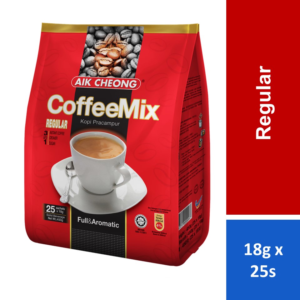 Aik Cheong 3 In 1 Coffee Mix Regular (25s x 18g) | Shopee Malaysia