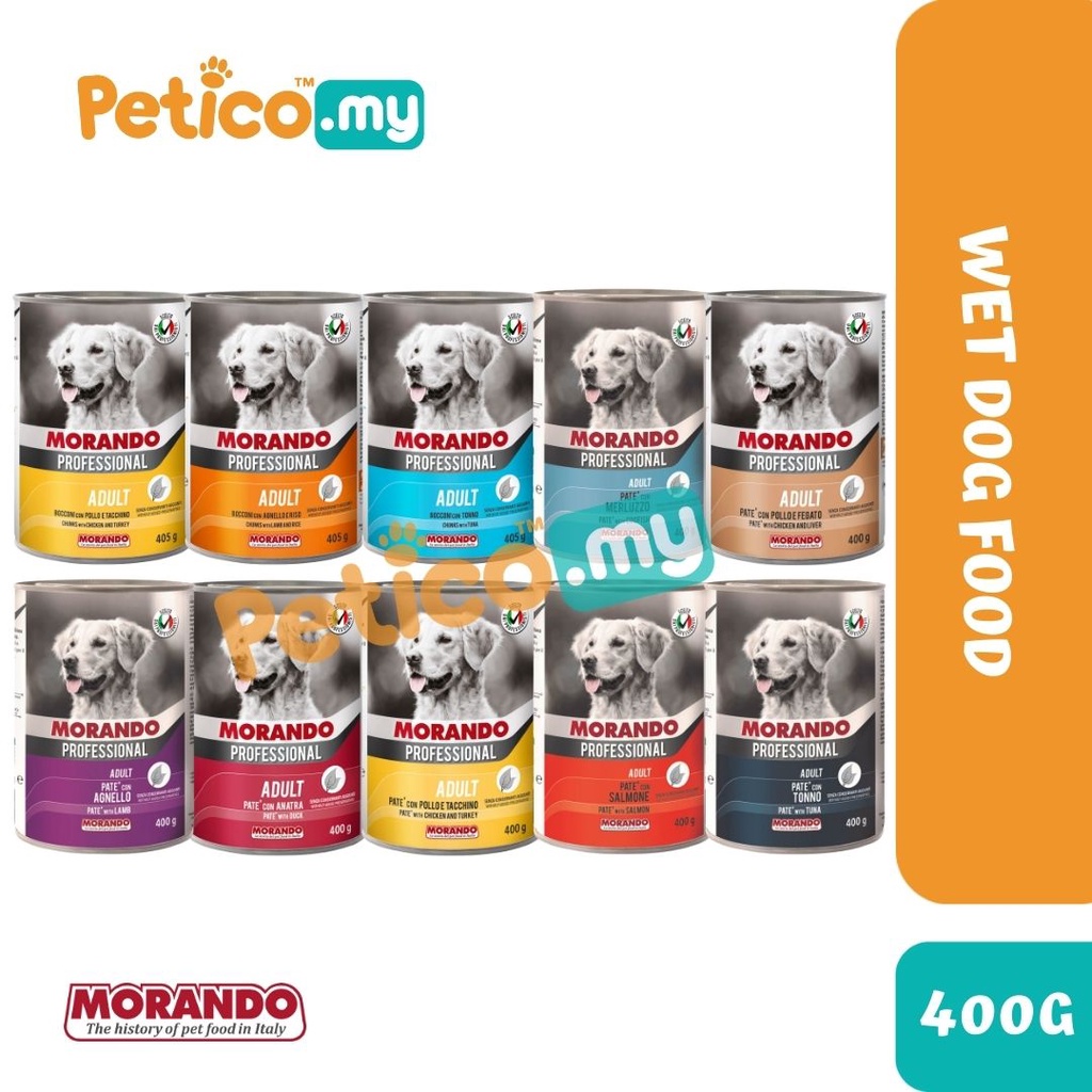 MORANDO Dog Chunks / Pate 400g Wet Canned Food (Salmon / Lamb/ Duck ...