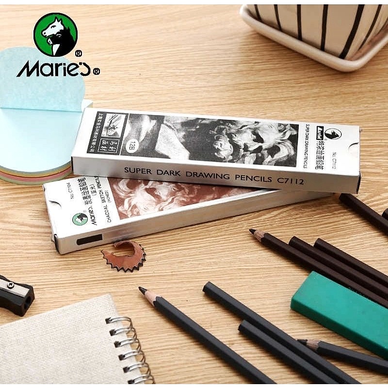 Maries Super Dark Pencil 10B 12B 14B - Graphite & Charcoal Pencil ...