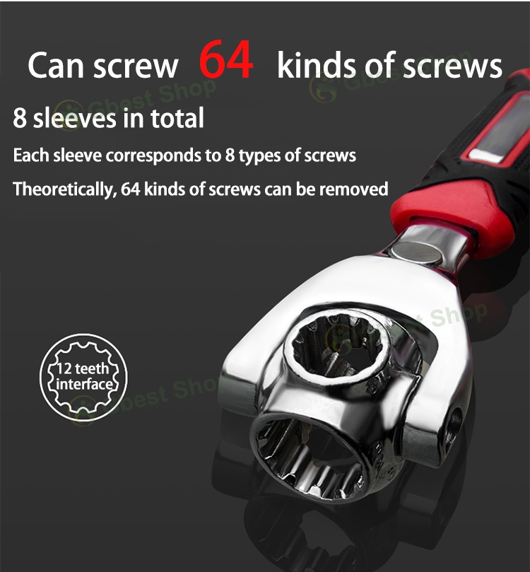 52In1 Multi Torque Wrench Double-Headed 360-Degree Rotating Adjustable ...