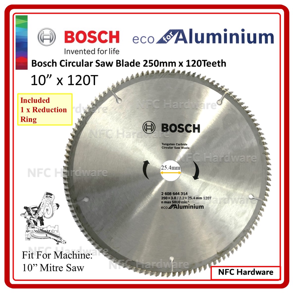 BOSCH Circular Saw Blade 10" x 120T Eco for Aluminium | Shopee Malaysia
