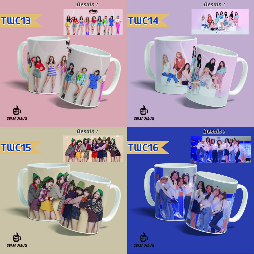 Mug TWICE JIHYO MINA NAYEON TZUYU KADO KPOP Glass Cup PRINT CUSTOM ...