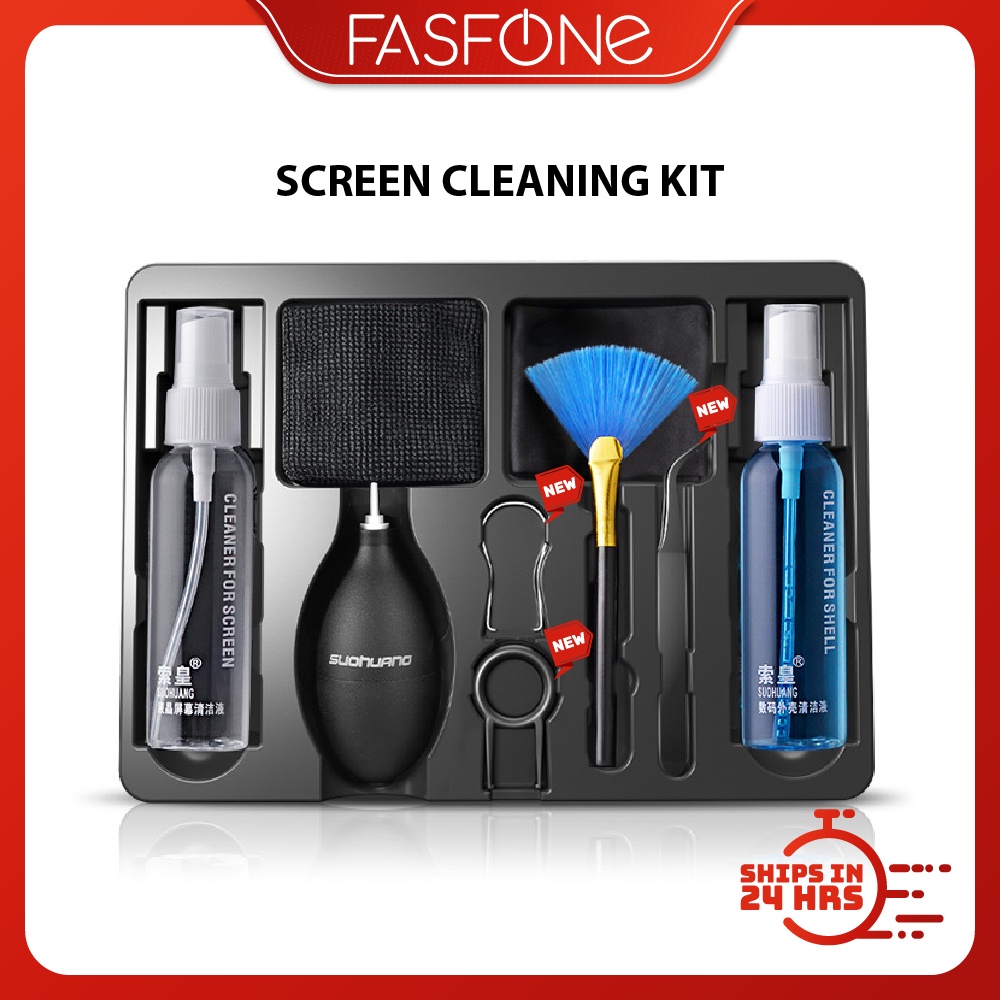 Electronic Device Screen Cleaning Kit Brush Spray Dust Blower ...