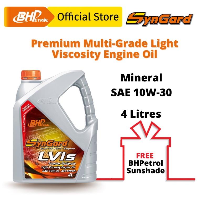 BHP SynGard LVis SAE 10W30 Premium Multigrade Light Viscosity Engine ...