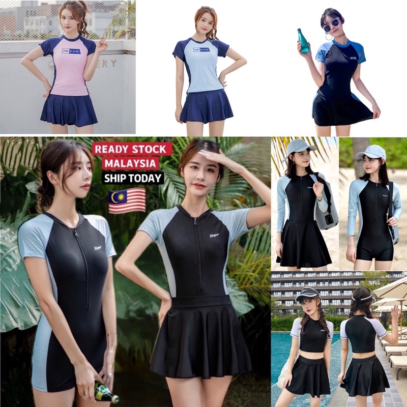 Baju Renang Bikini Swimming Suit 2in1 Swimsuit Beach Wear Shopee Malaysia