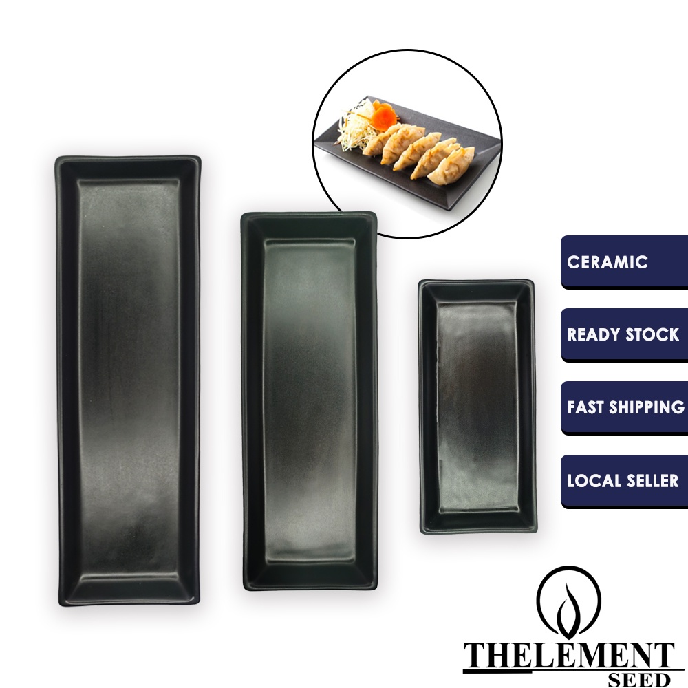 Black Rectangle Plate 3 Sizes Ceramic Plating Plate Rectangle Plate ...