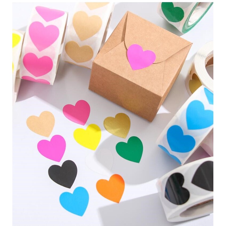 500 PCS/Roll Love Sticker ~ Label Sealing Paper Sticker Gift Packaging ...