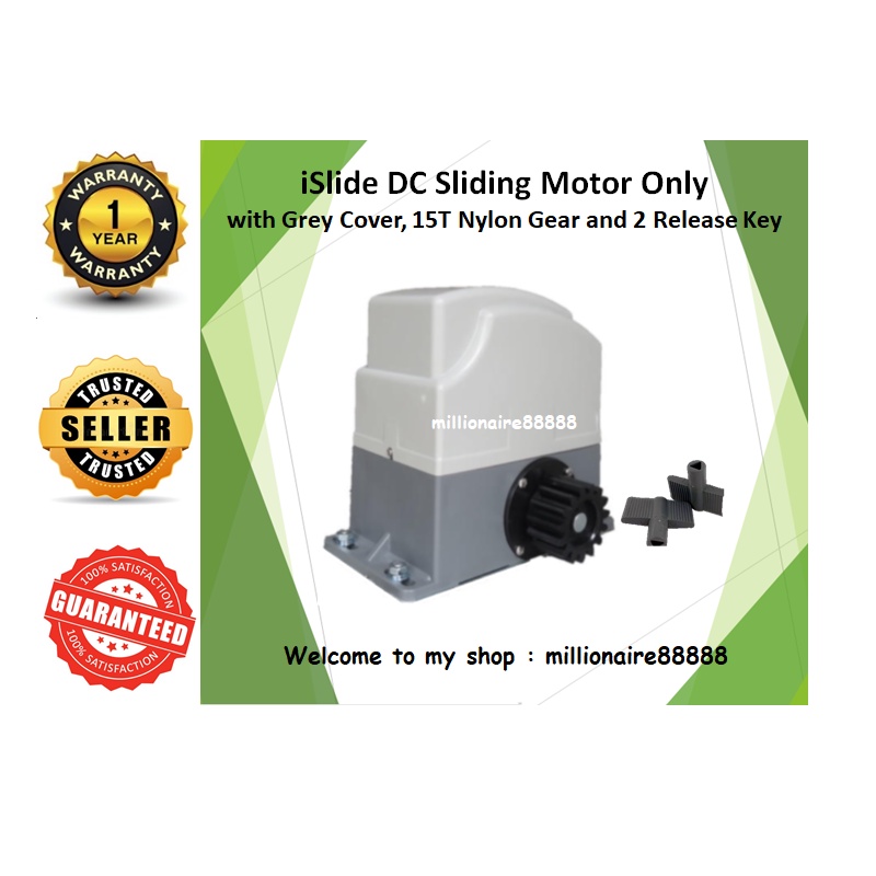 iSlide DC Sliding Motor with Grey Cover , 15T Nylon Gear and 2 Release ...