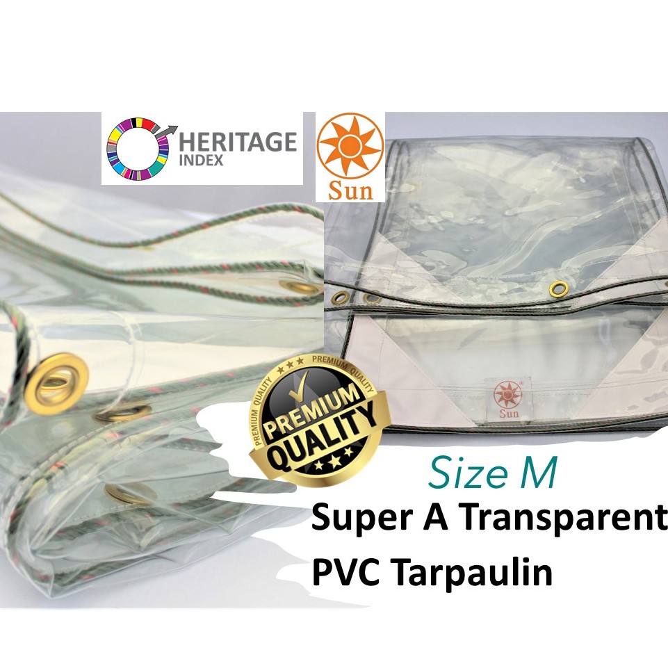 Size M Transparent Super A PVC Tarpaulin Ready Made Cover Sidewall ...