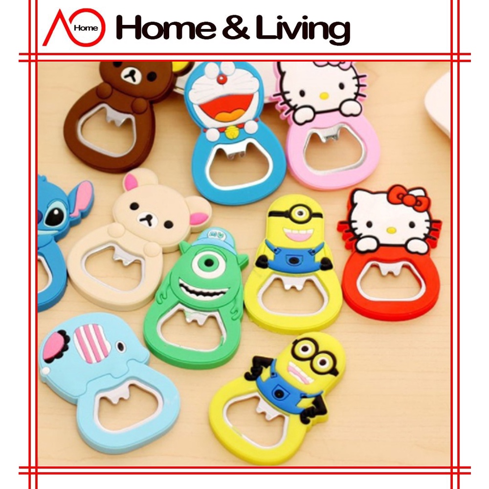 AO Home Cute Cartoon Stainless Steel Beer Bottle Opener Fridge Magnet ...