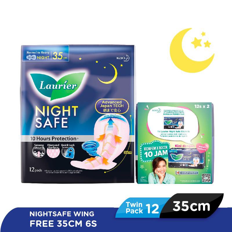 LAURIER Night Safe Wing Twin Pack (35cm x 12s) FOC LAURIER Night Safe ...