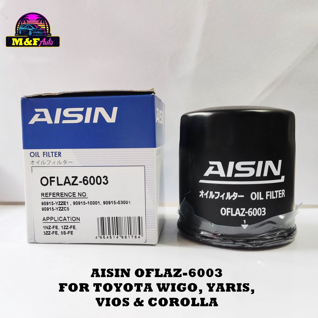 AISIN OIL FILTER FOR TOYOTA WIGO, VIOS, COROLLA & YARIS (OFLAZ-3600 ...