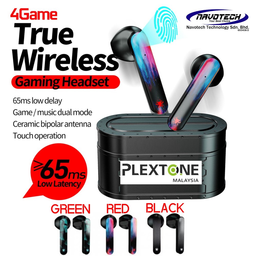 Plextone 4Game Bluetooth 5.1 True Wireless 65ms Ultra Low Latency ...