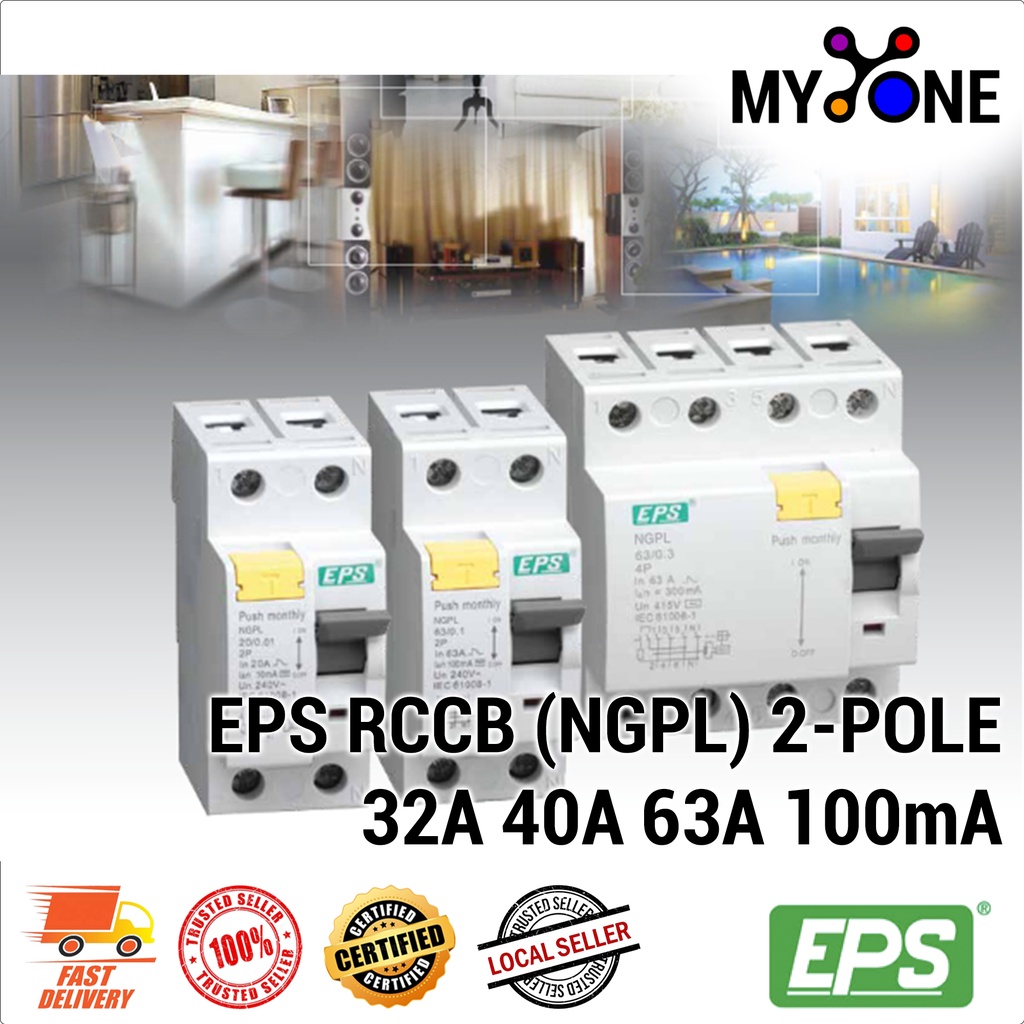 EPS RCCB (NGPL) 2P 32A 40A 63A 100mA | Shopee Malaysia