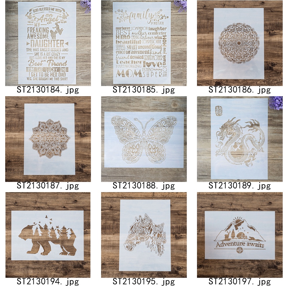 Environmental A4 Size DIY Craft Stencil for Scrapbooking Painting Album ...