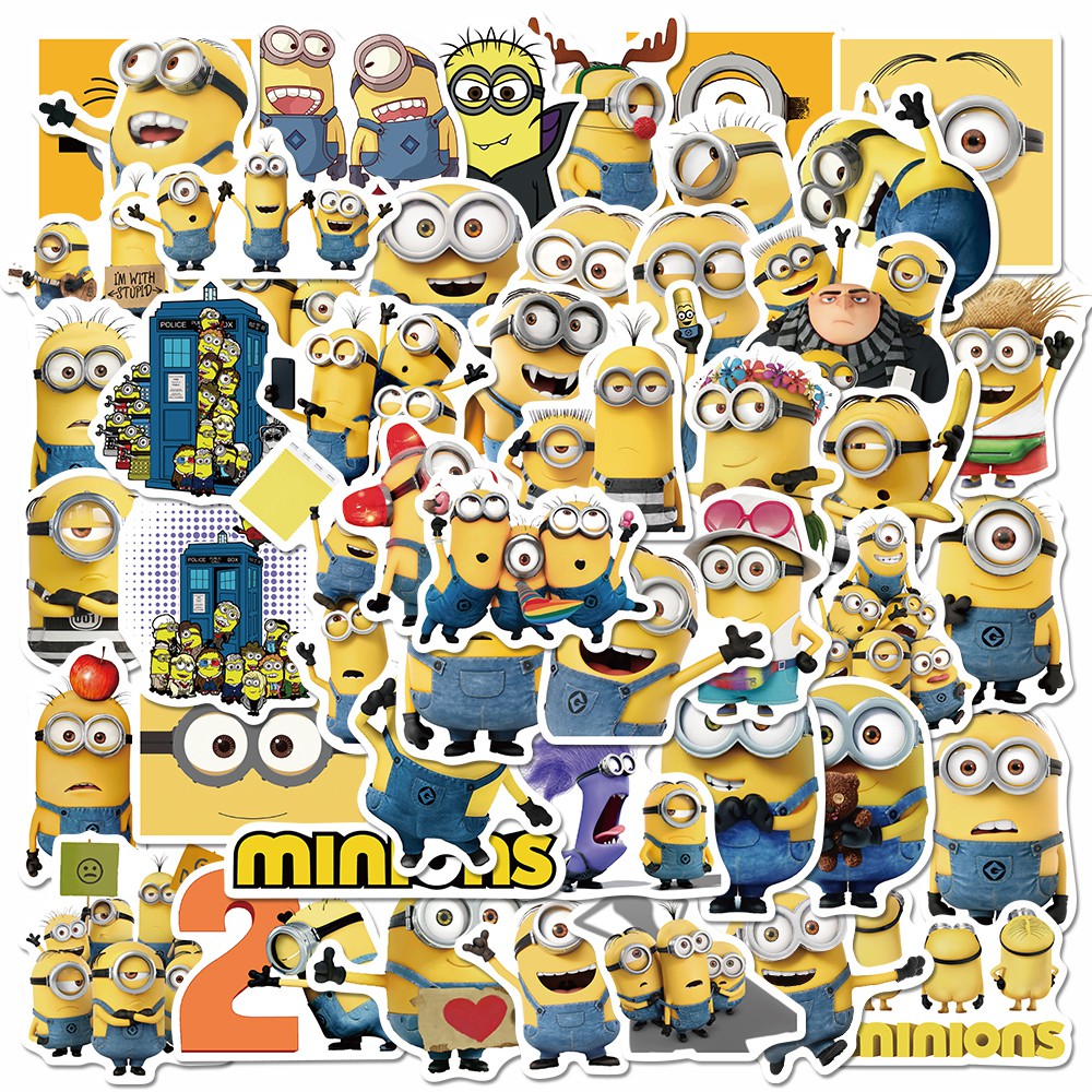 ready stock 50 Minions cartoon graffiti stickers luggage decoration ...