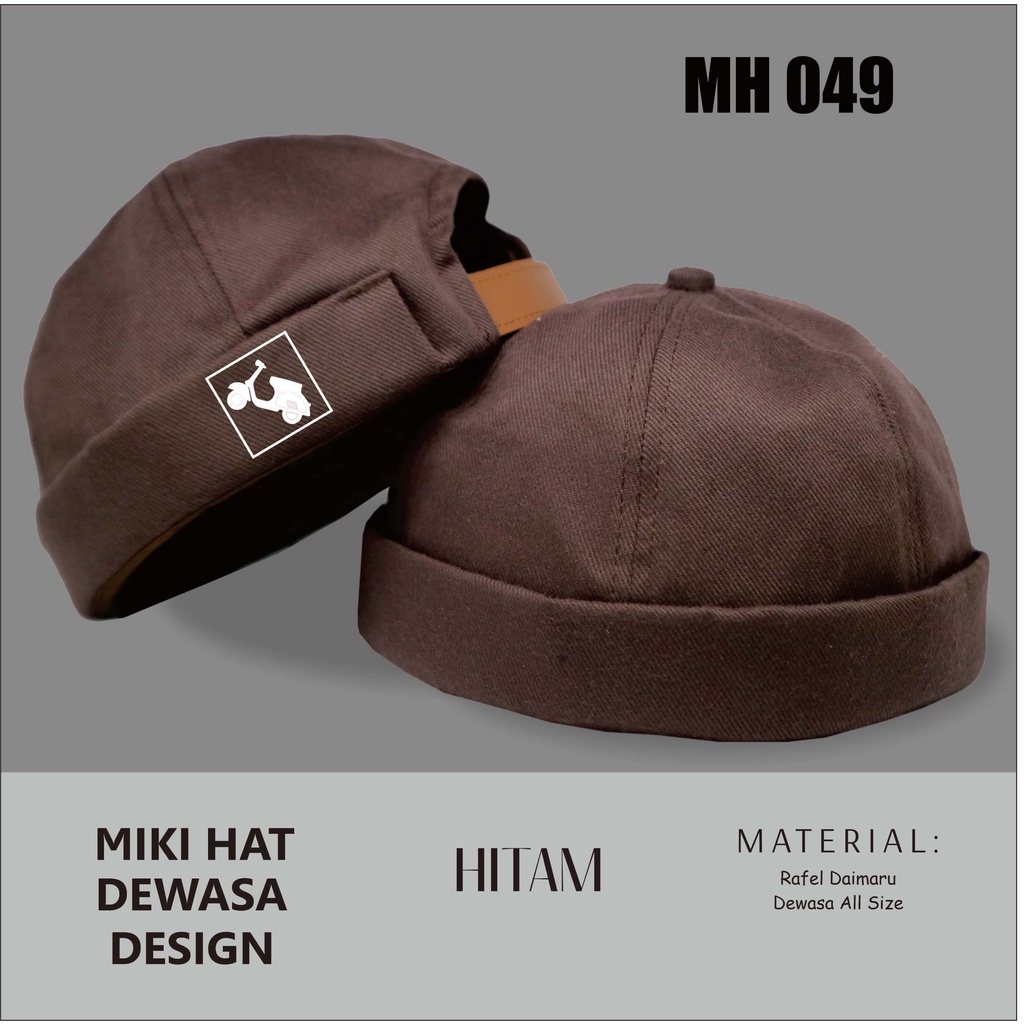 Miki Hat Adult Cap UAS Vespa Cap Premium Brimless Hat | Shopee Malaysia