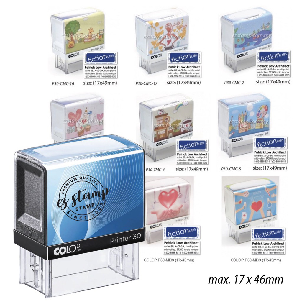 COLOP NEW Printer P30 Personalized Self-Inking RED Rubber Stamp Chop ...