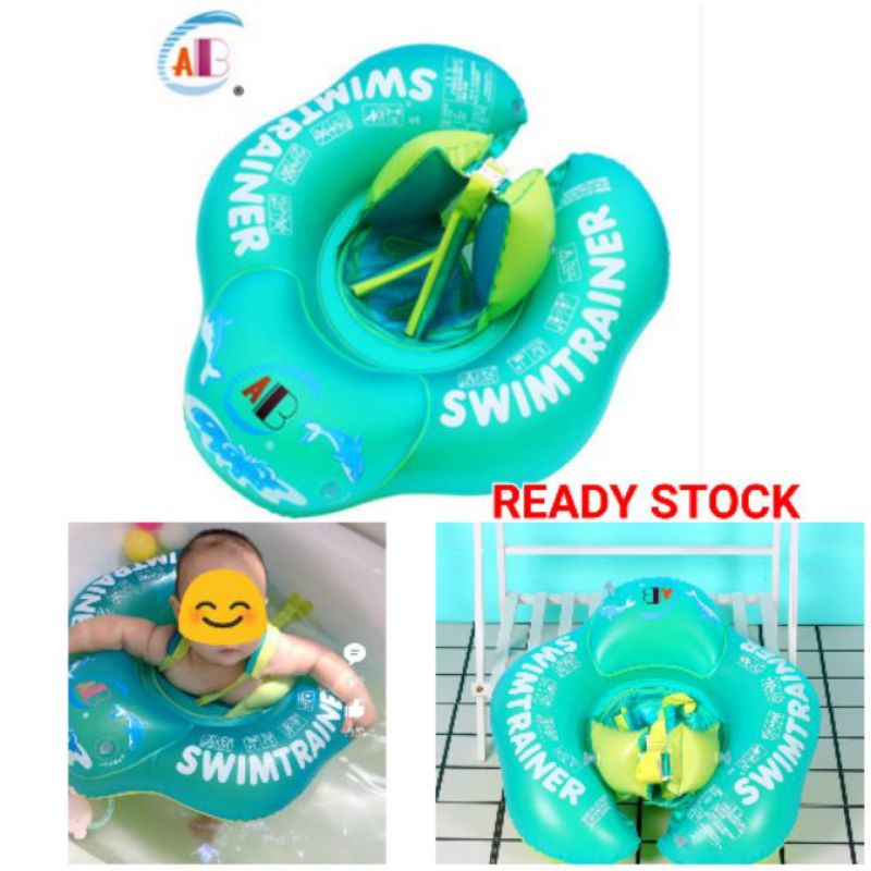 Baby Swim Ring Swimming Neck Fasten Pool Float Swim Trainer Inflatable ...