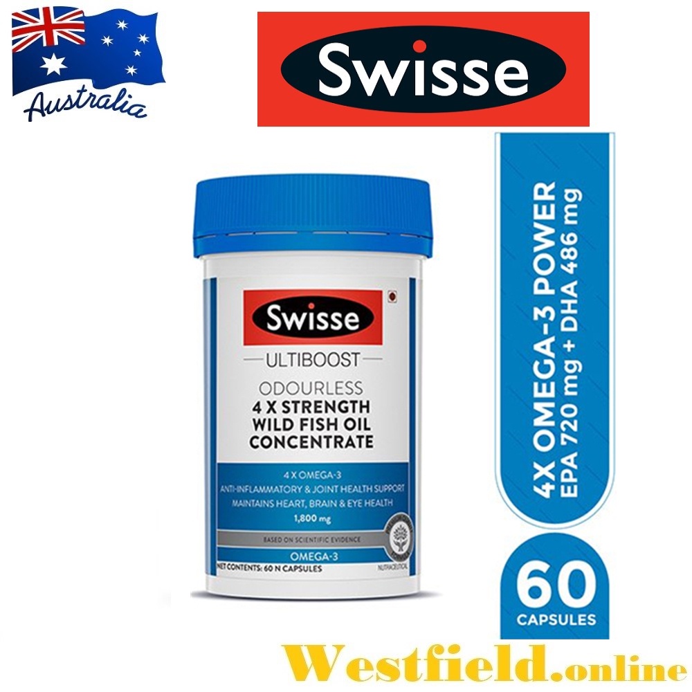 01/28 Swisse Ultiboost 4 X Strength Omega-3 Odourless Wild Fish Oil ...