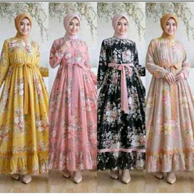 Gamis_latest_motif//flower_sakura//gamis_monalisa//cotton_japan//'gamis ...