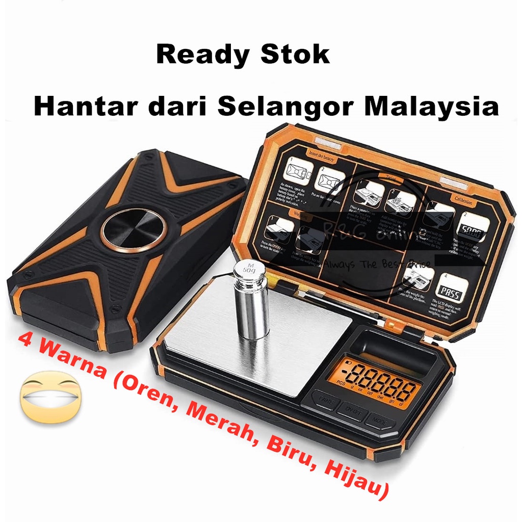200gx0.01g Penimbang Emas Mini Scale Timbang Digital Jewellery Pocket ...