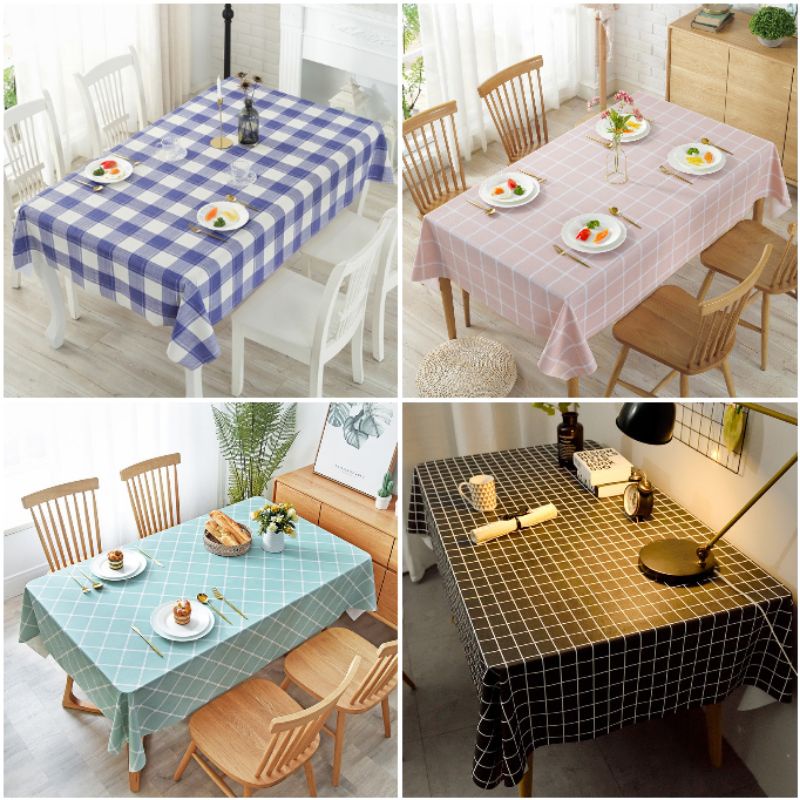 [140×180cm] Alas Meja PVC Thick Type PVC Waterproof Table Cover Home ...