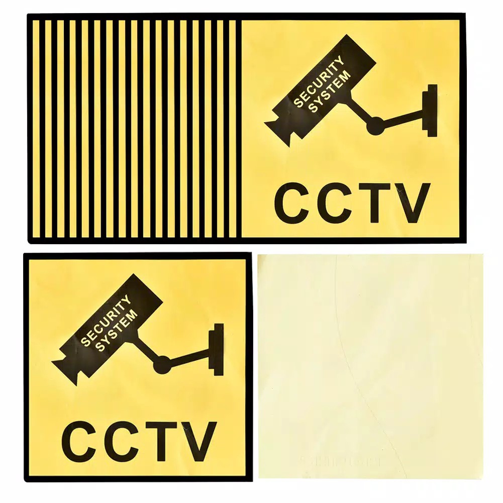 Cctv Marker Sticker CCTV Camera Warning Sign Sticker 10.8cmx10.8cm ...