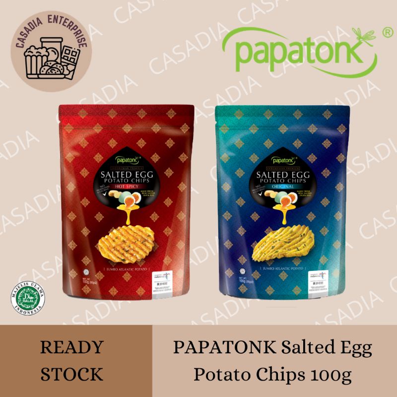 (Buy 1 Free 2) [HALAL] PAPATONK Salted Egg Potato Chips 50g x 2packs ...