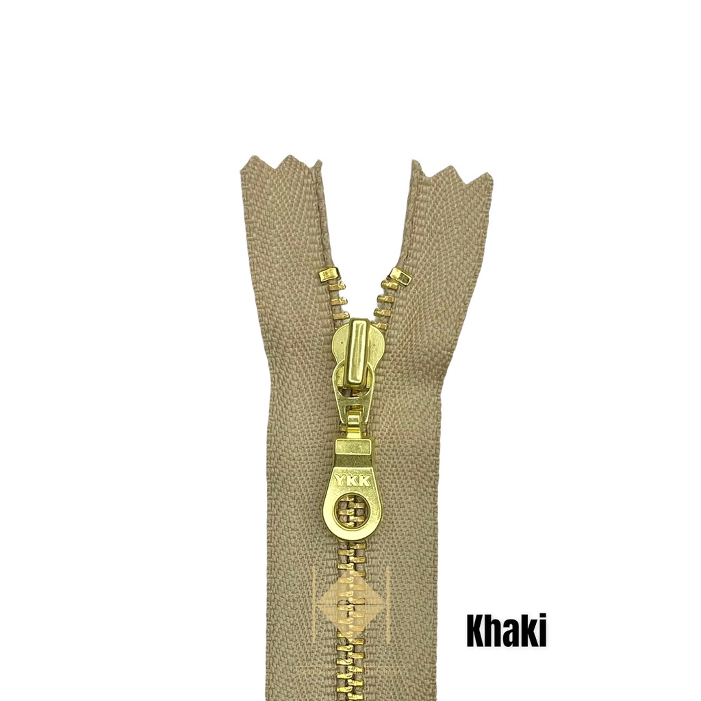YKK Closed-End 3# Auto Lock Gold Teeth Zipper 10" - Bowl Head / YKK Zip ...