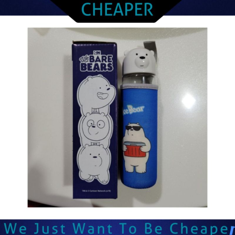 We Bare Bears Cartoon Network 350ml Glass Bottle dengan Thermos Bag Cover x 1 | Shopee Malaysia