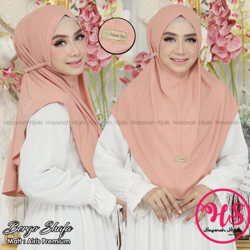 Bergo SHAFA ORI Hasanah Instant Hijab Jersey Airis Premium Veil Non Pad Jilbab Original HS ...