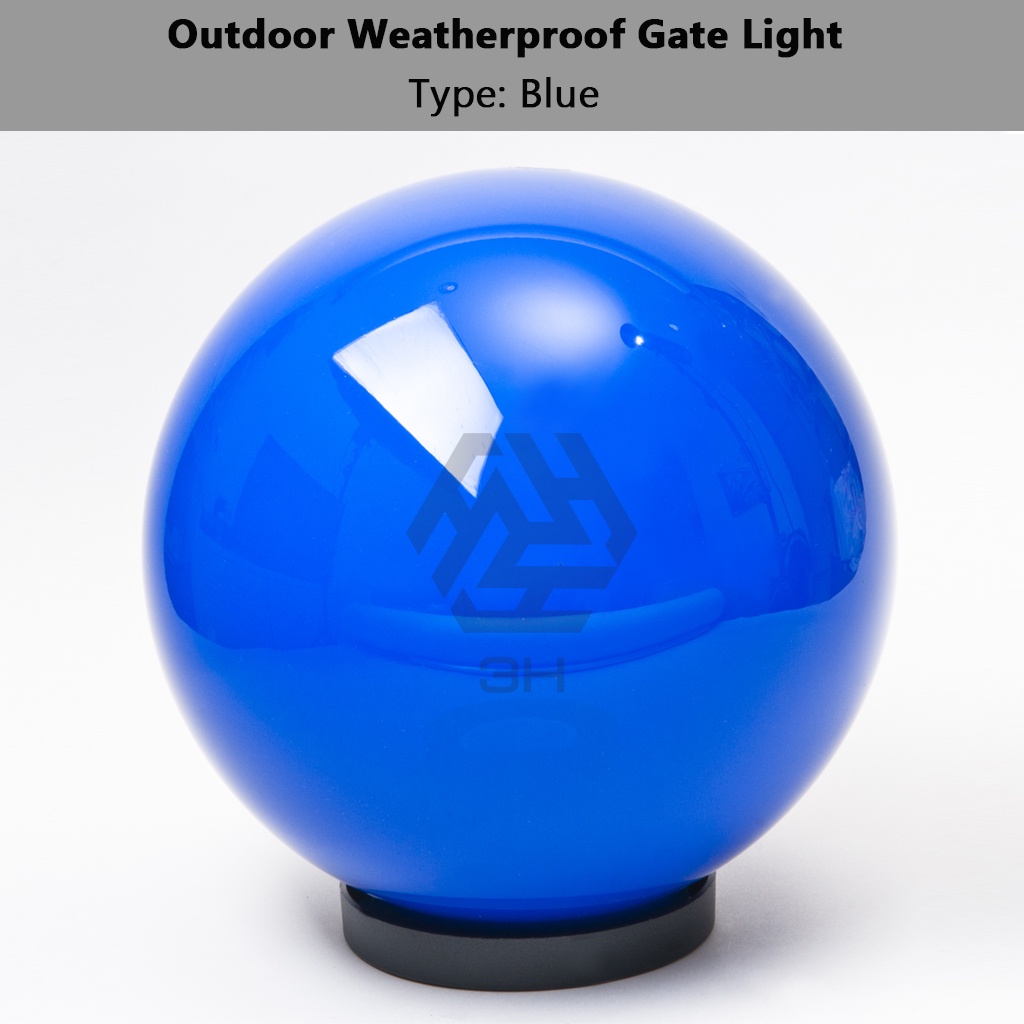 3H Lampu Casing Pagar Kalis Cuaca E27 6/8/10/12-inci Outdoor Globe Opal ...