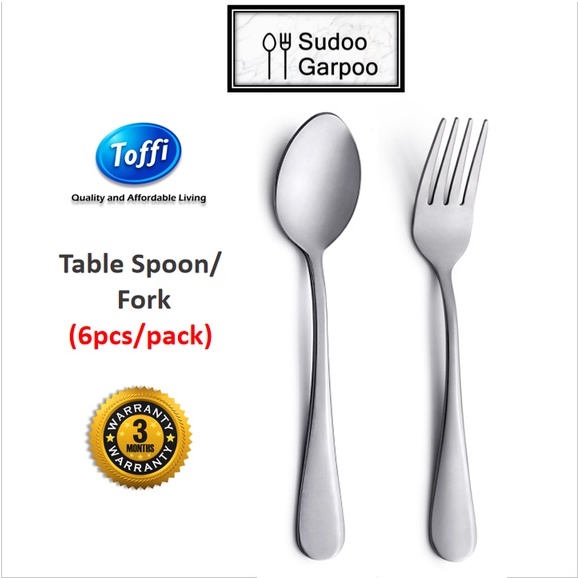 Toffi Sudu & Garpu Besar Besi Keluli Tahan Karat Stainless Steel Table ...