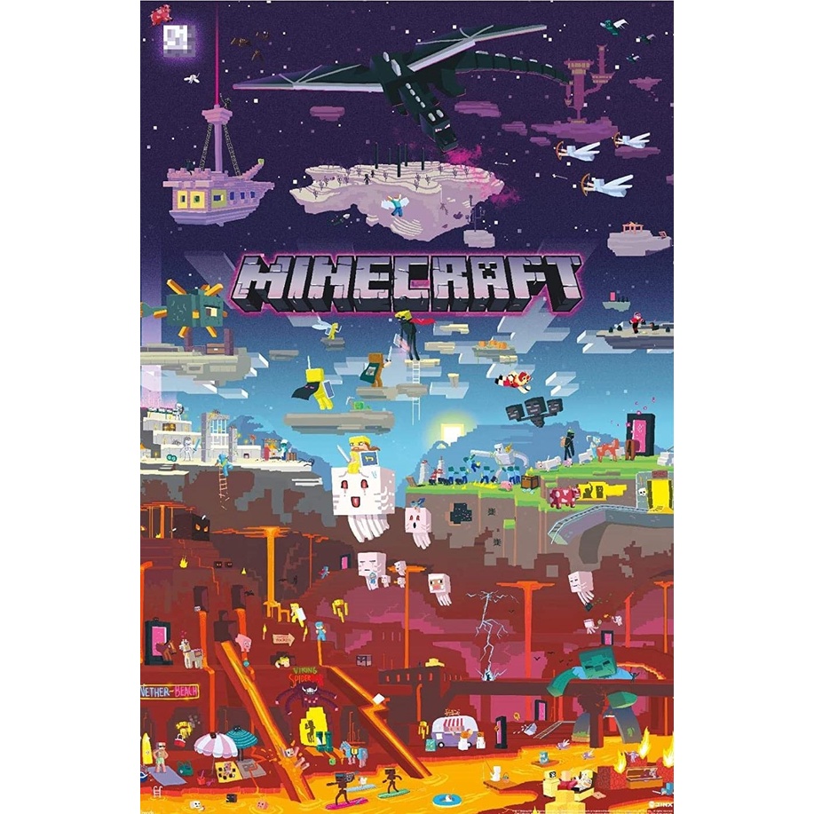 Minecraft - A3 Frame Or A3 Poster | Shopee Malaysia
