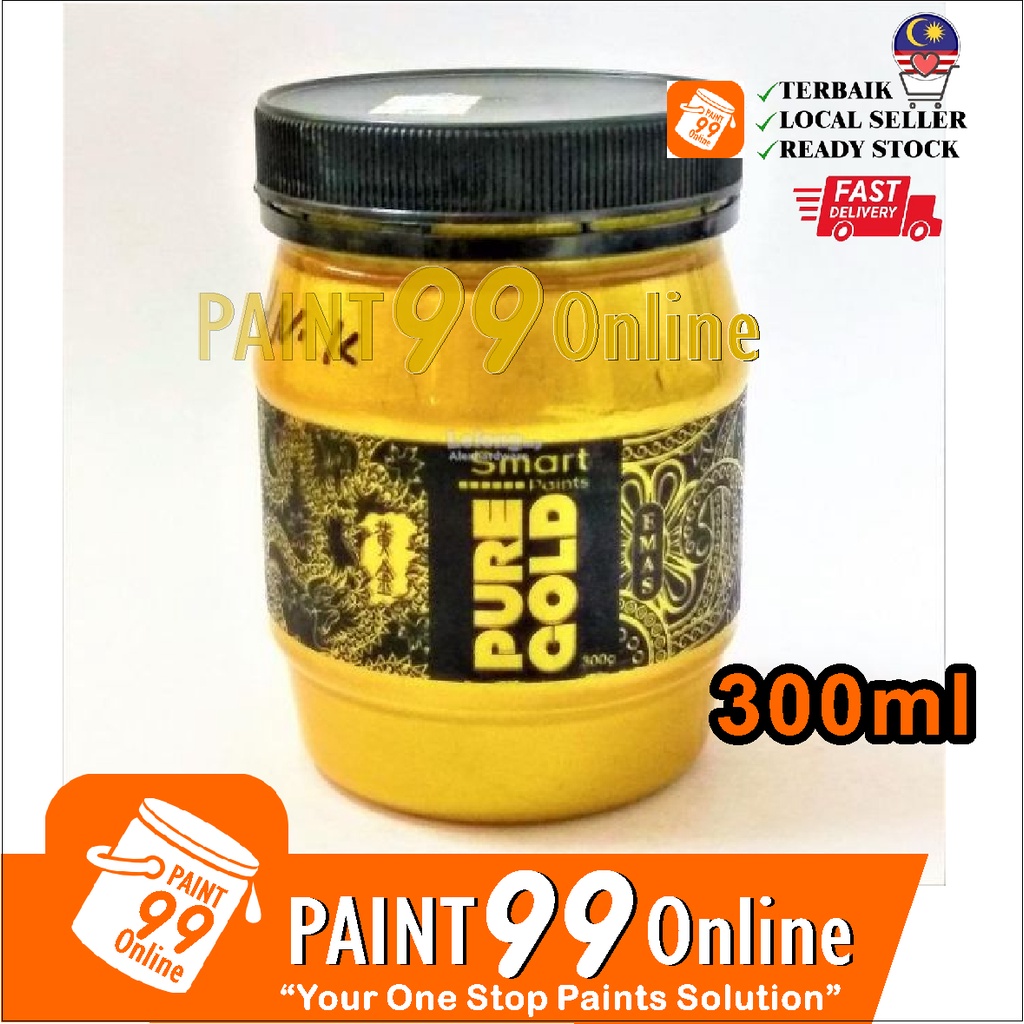 300G 24K 999 水溶性黄金漆 Pure Gold Smart Paint Gram Gm Water Base ( For Wall ...