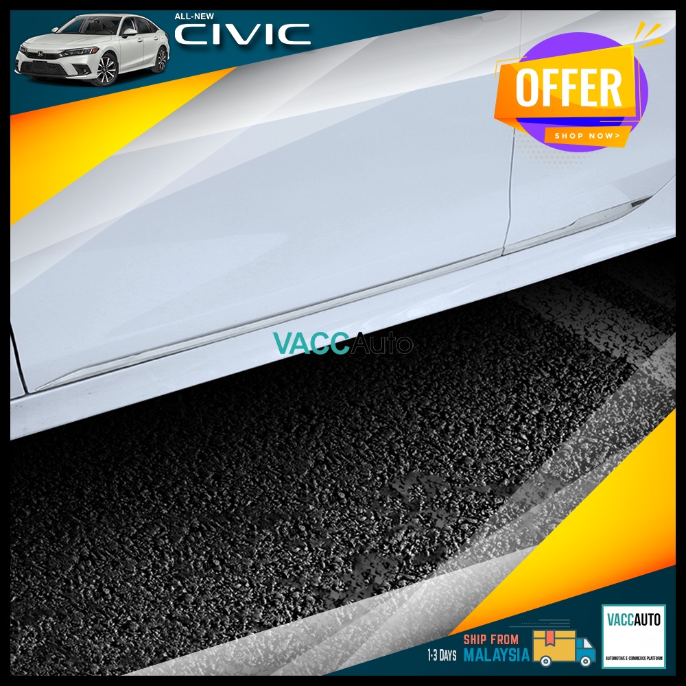 Honda Civic FE 11th Door Moulding Chrome Lining Side Door Lower Door ...