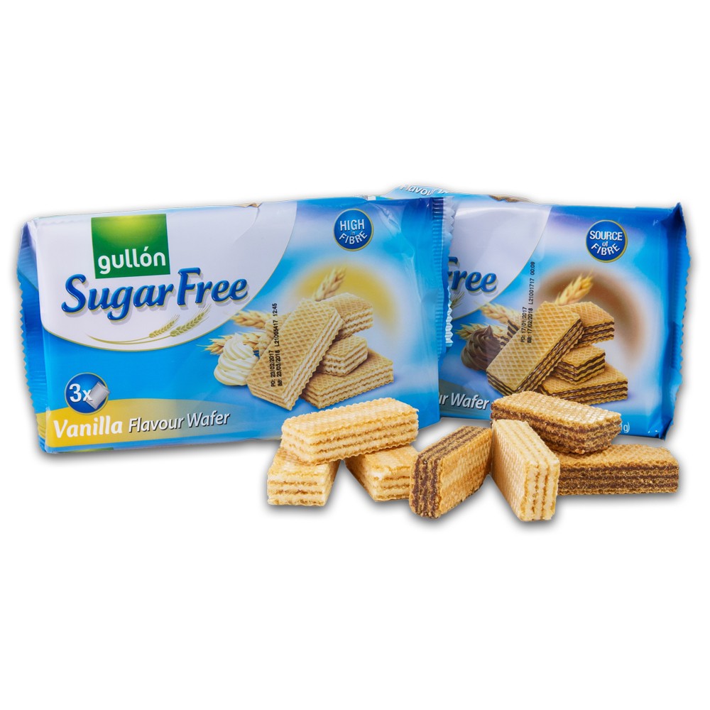 Gullon SUGAR FREE Wafer Vanilla /Chocolate -3 x 70g (210g) | Shopee ...