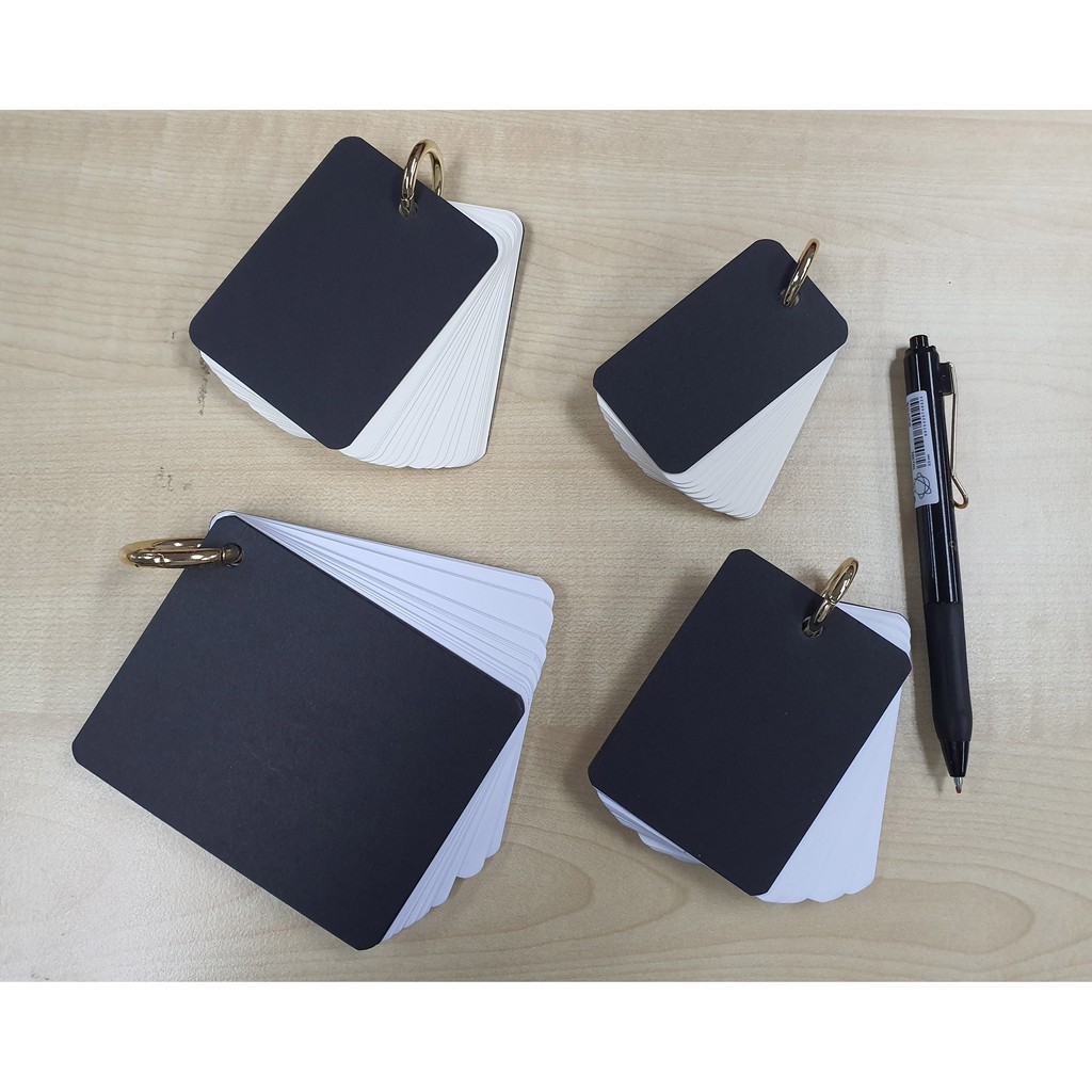 100 Creams Pages Plain Vocabulary Study Memory Ring Binder Memo Flash ...