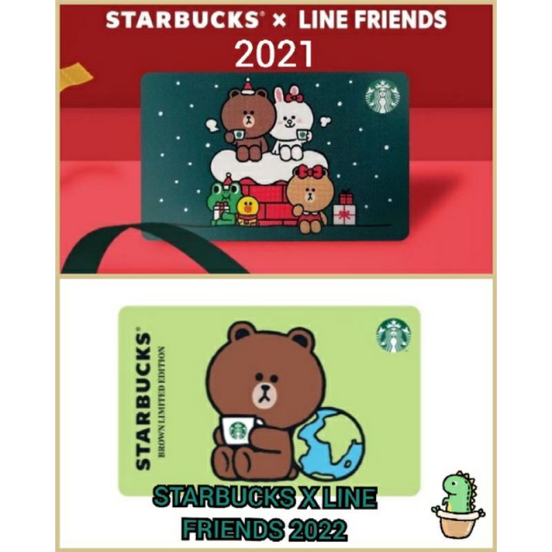 Starbucks X LINE Friends Brown Paper Gift Card and other cards | Shopee ...
